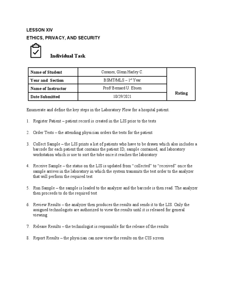 Final Lesson 14 Individual Task | PDF