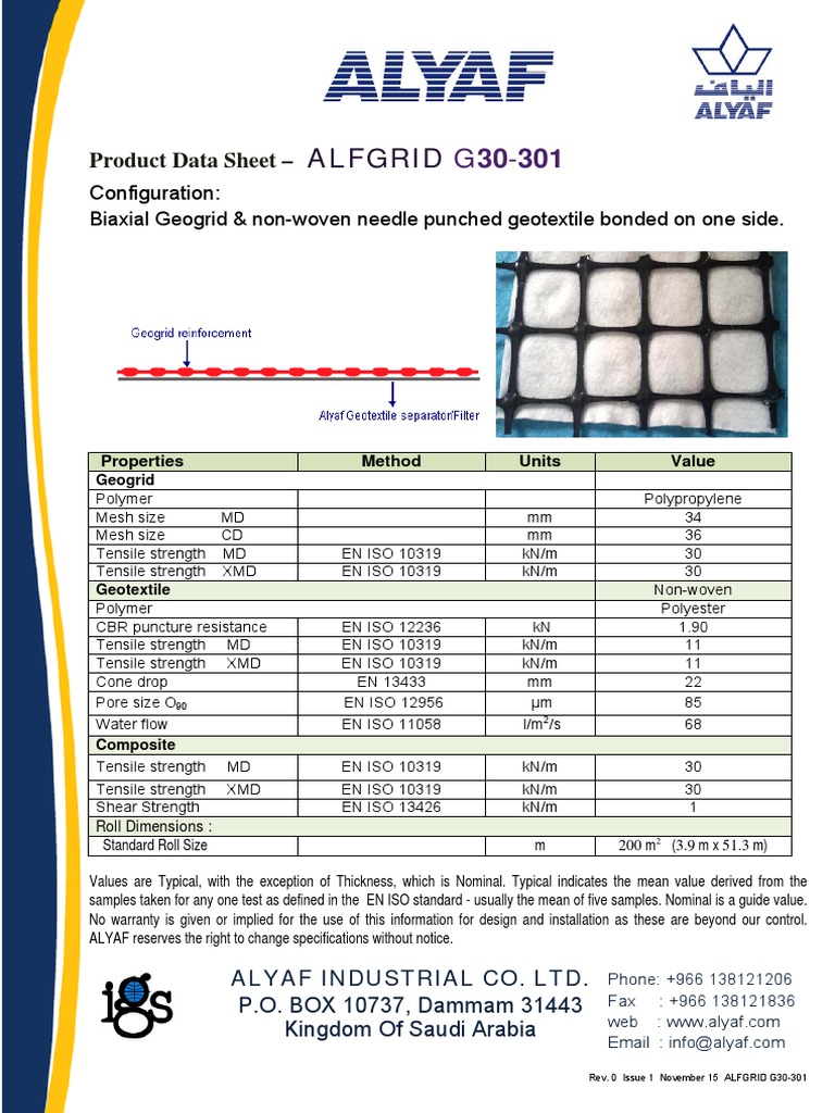 Alfgrid G30-301 | PDF | Nonwoven Fabric | Stress (Mechanics)