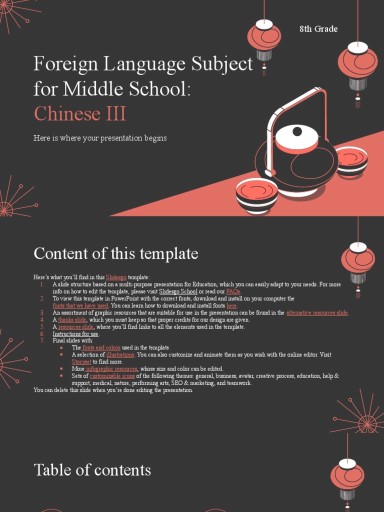 Foreign Language Subject For Middle School - 8th Grade - Chinese III by ...