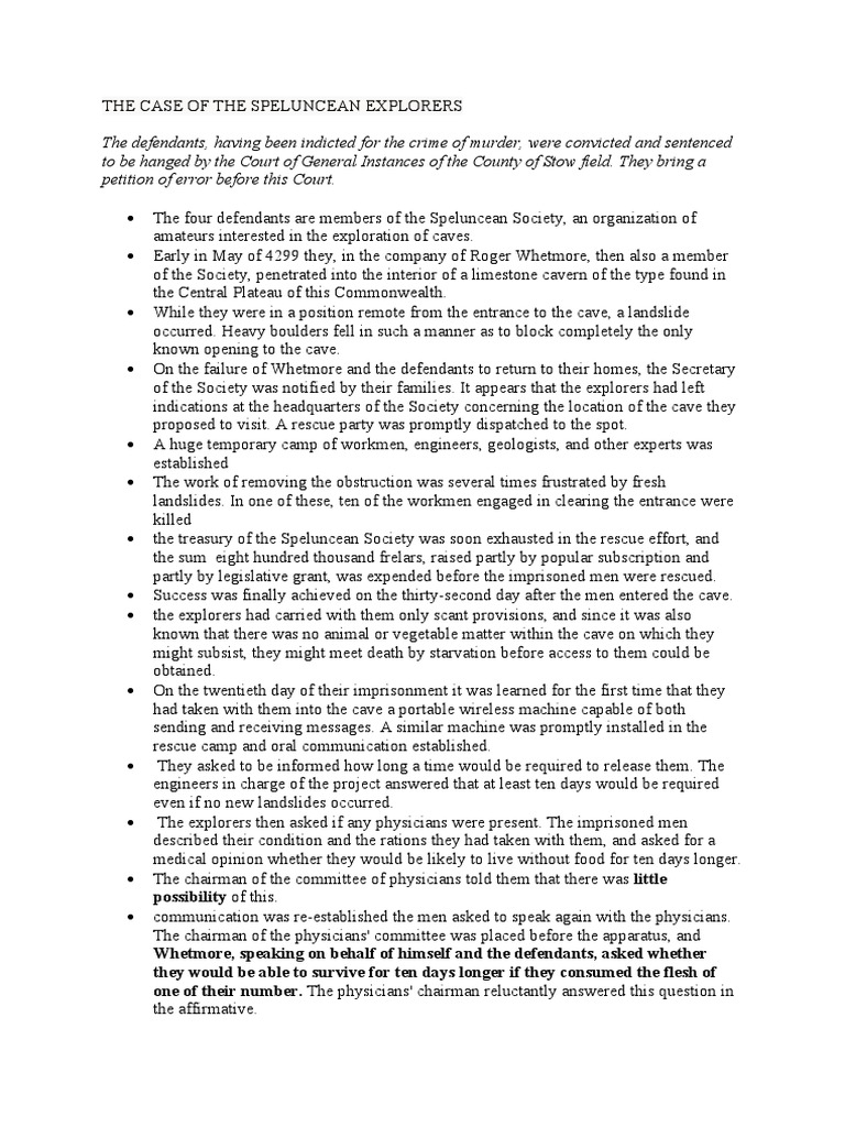 The Speluncean Explorers' Dilemma | PDF | Common Law | Justice