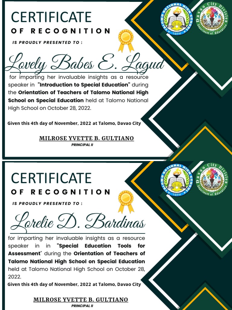 Special Education Speaker Recognition | PDF | Social Science | Wellness