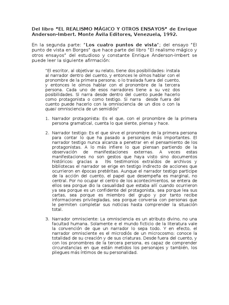 Puntos de vista del narrador en Borges | PDF | Narración | Cuentos
