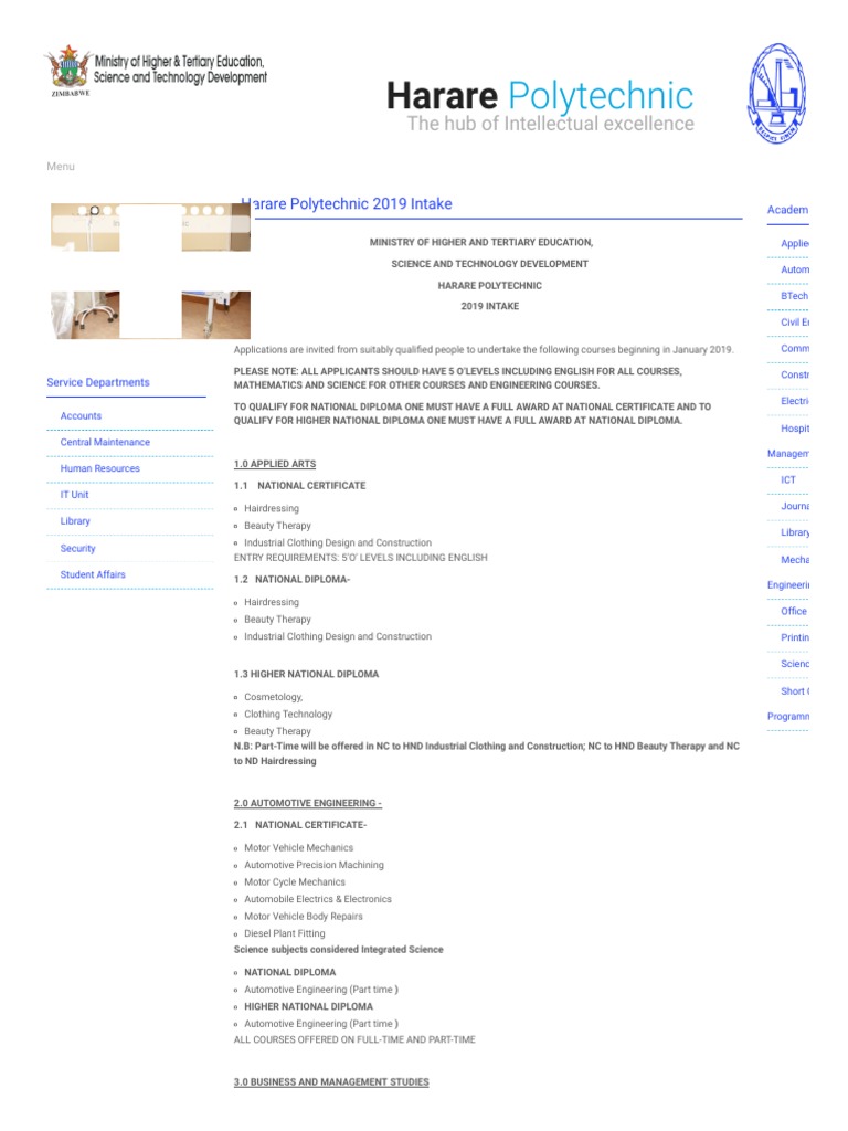 Harare: Polytechnic | PDF | Diploma | Engineering