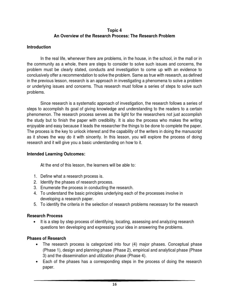 Overview of Research Process | PDF | Hypothesis | Design