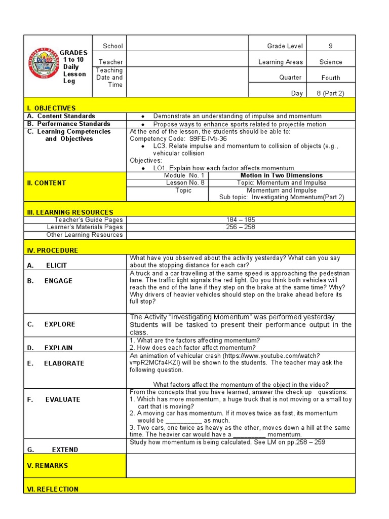DLL-G9-7E's - Lesson 8 Part 2 | Download Free PDF | Learning | Teachers