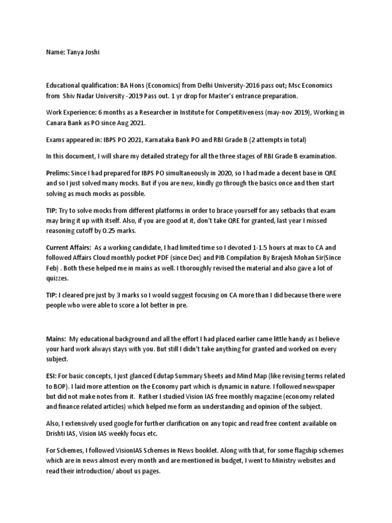Tanya Prep Journey | PDF | Understanding | Cognition