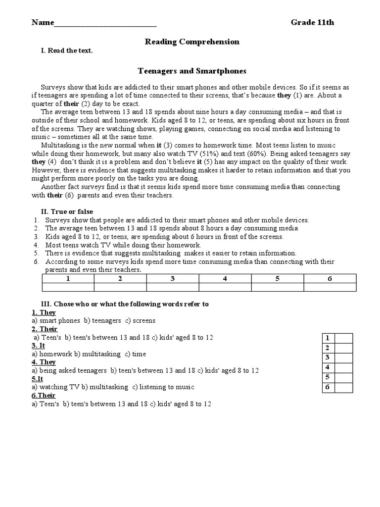 Reading 11th II Sem | Download Free PDF | Adolescence | Homework