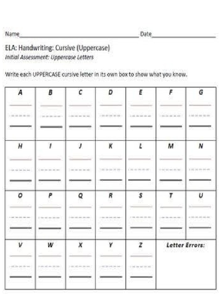 Cursive Assessment Test | PDF
