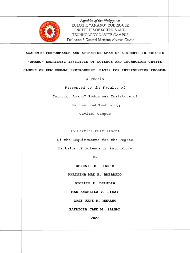 BSP3A Group10 CHAPTER1-3.FINAL | PDF | Attention | Teaching Method