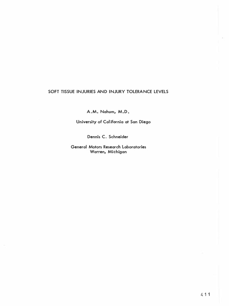 SOFT TISSUE INJURIES AND TOLERANCE LEVELS | PDF | Abdomen | Viscoelasticity