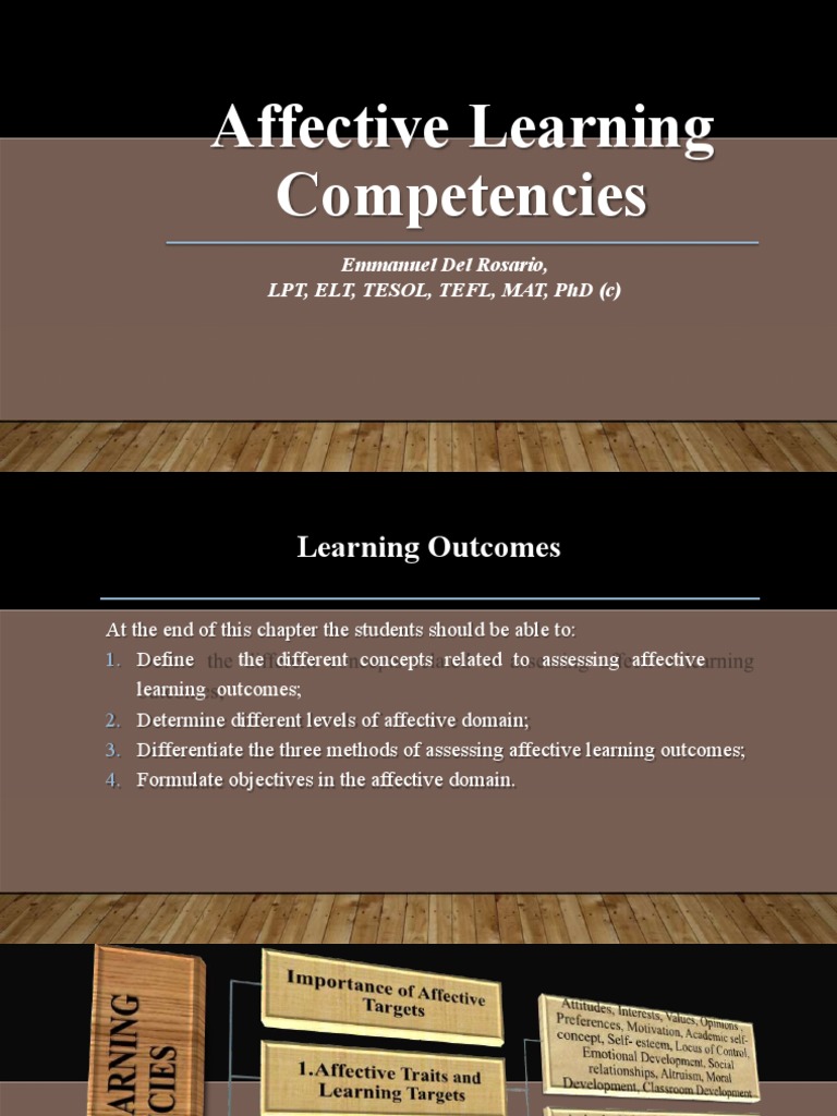 Affective Learning Competencies | PDF | Attitude (Psychology) | Self ...