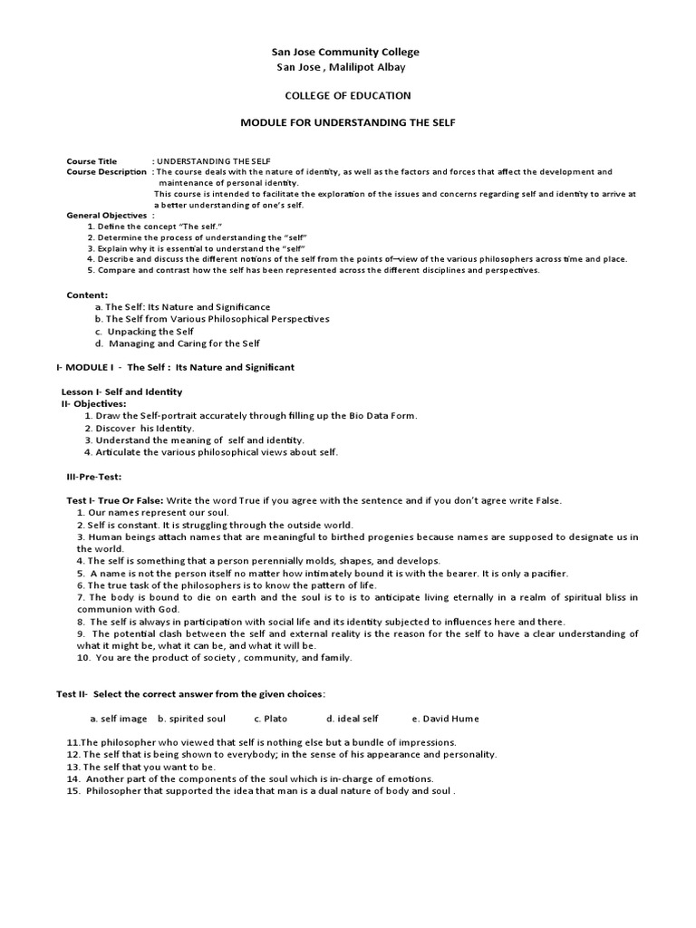 Module For UTS 1 | Download Free PDF | Id | Soul