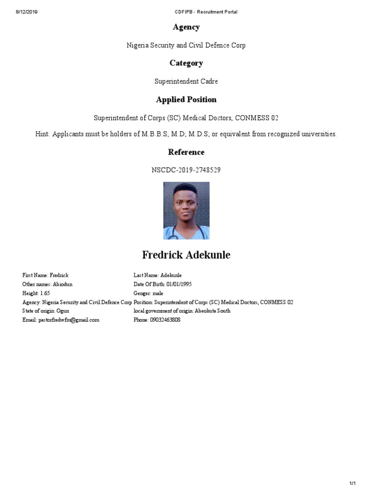 CDFIPB - Recruitment Portal2 | PDF