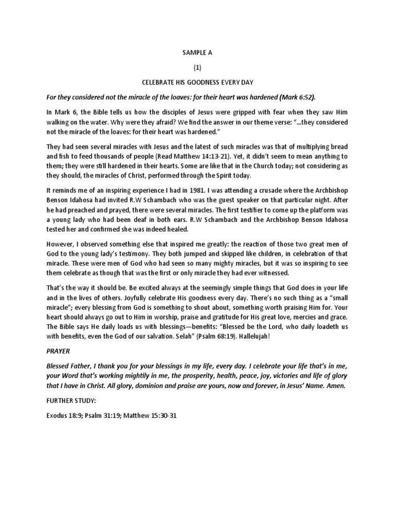 Sample Devotional Format | PDF | Prayer | Salvation