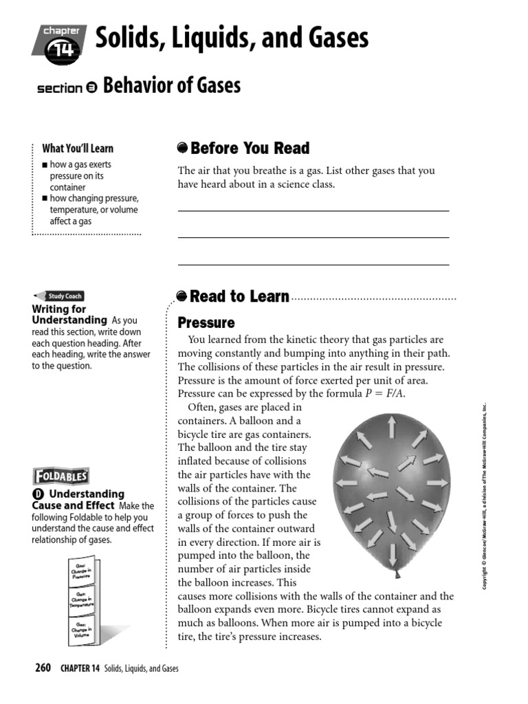 Solids, Liquids, and Gases | PDF | Gases | Pressure