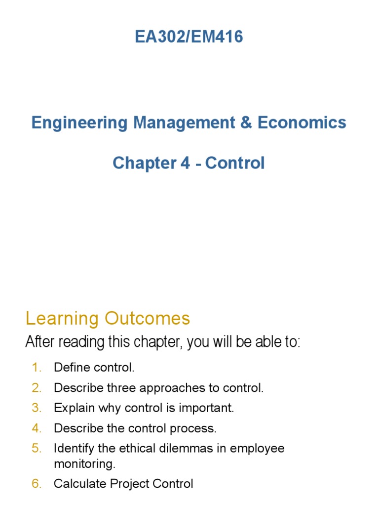 Chapter 4 - Control | PDF | Market (Economics) | Business