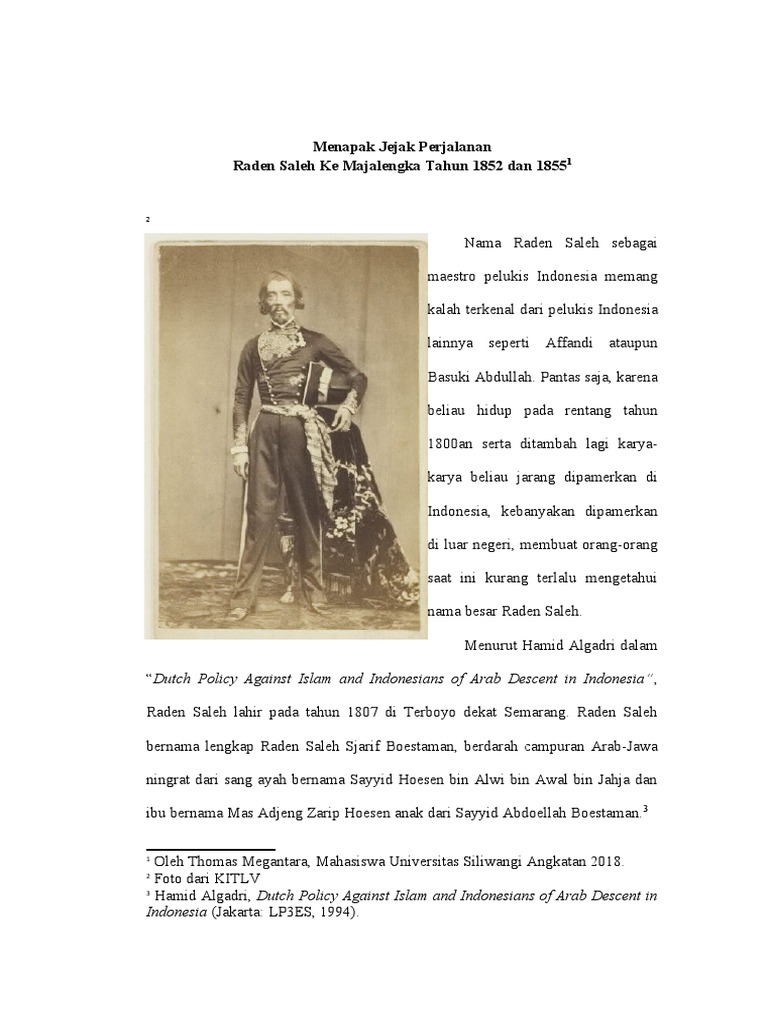 Jejak Raden Saleh di Majalengka 1852 | PDF