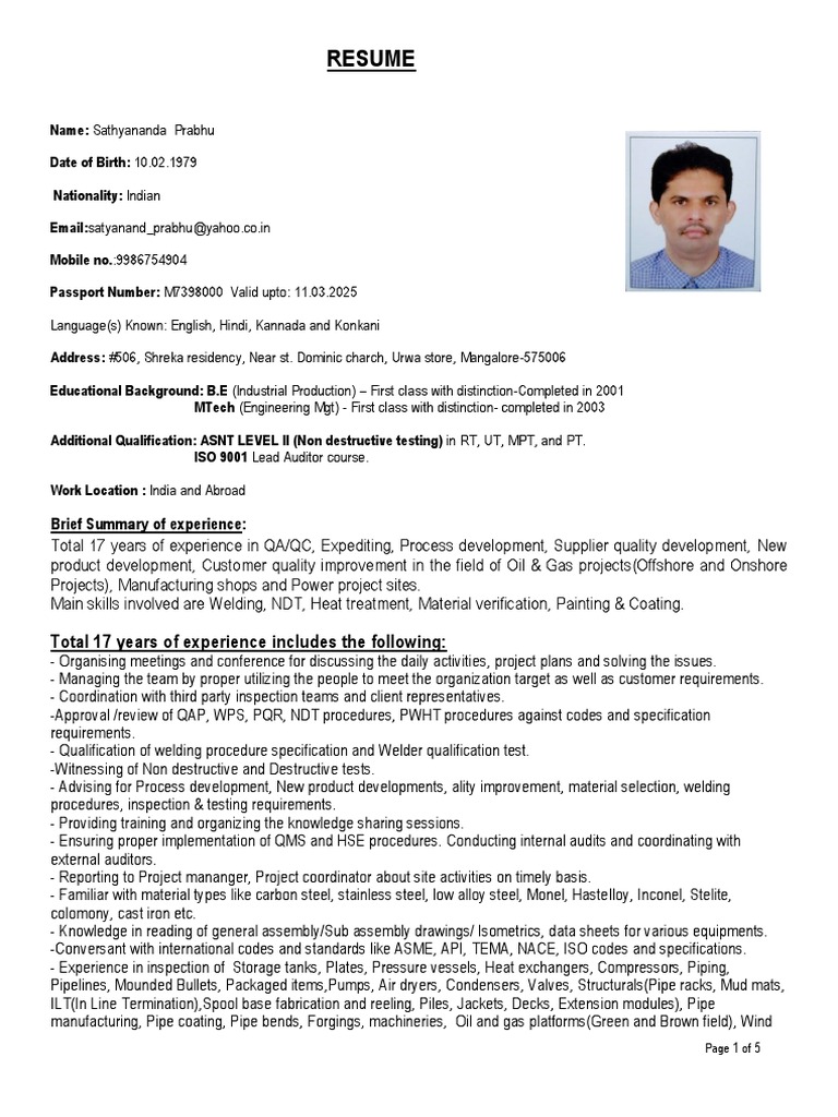 CV - Linkedin 3 | PDF | Quality Assurance | Pipe (Fluid Conveyance)