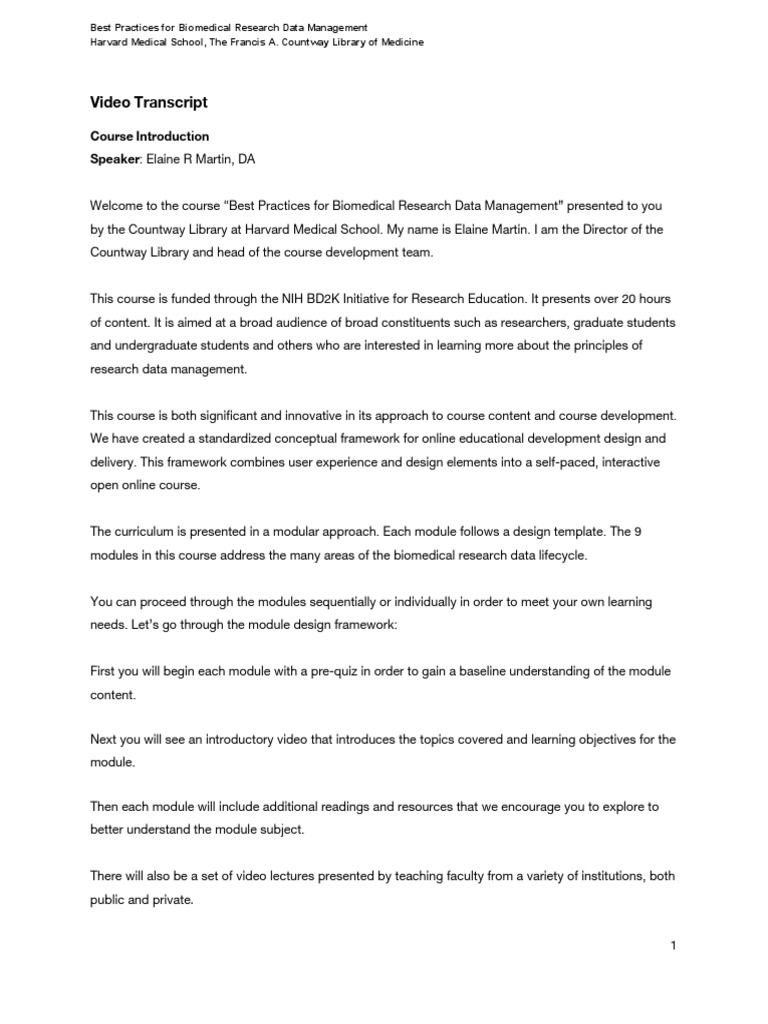 Course Introduction Transcript | PDF