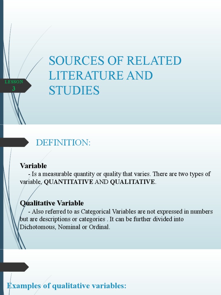 Sources of Related Literature and Studies | PDF