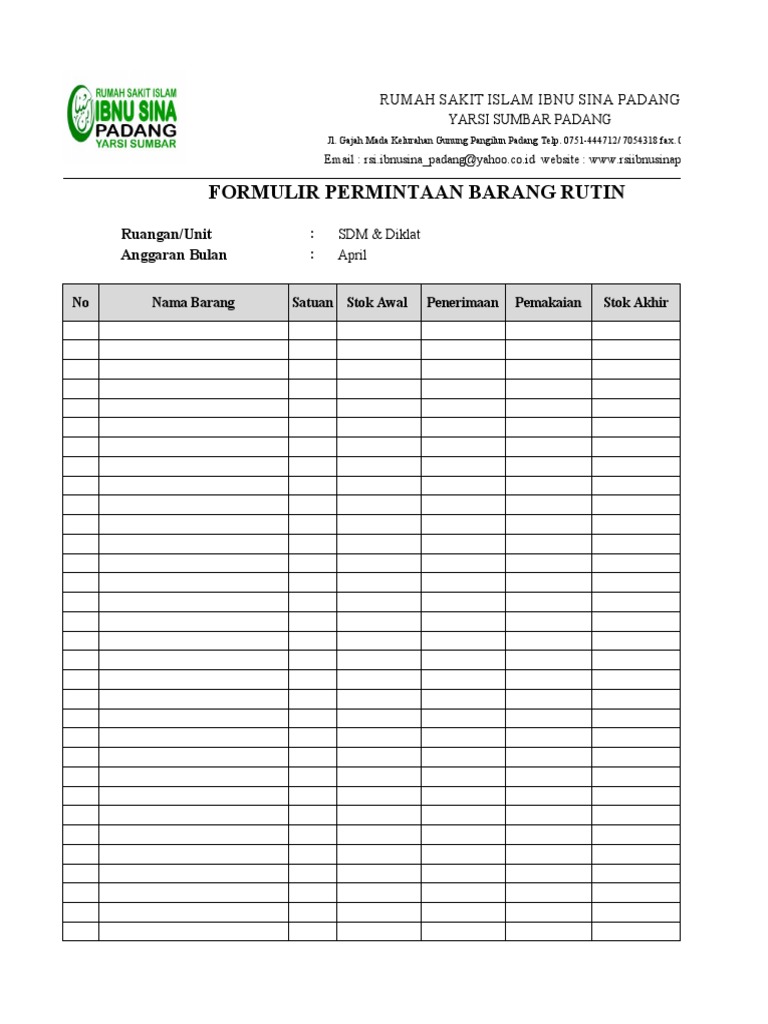 Format Permintaan Logistik Umum | PDF