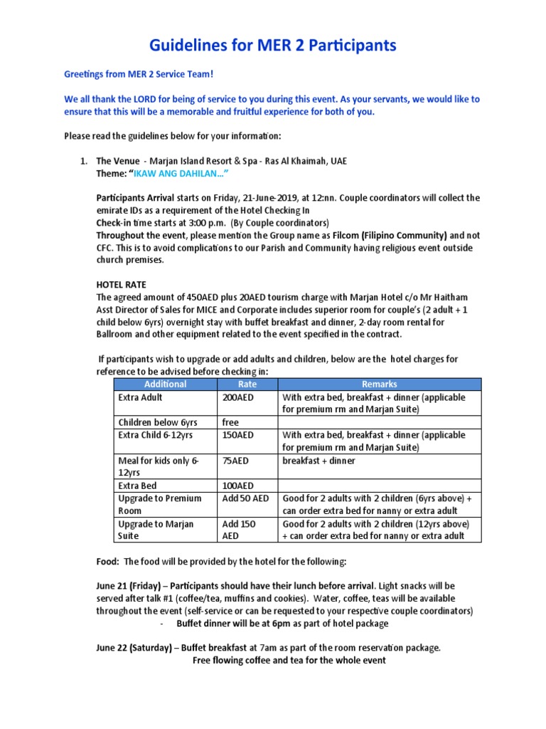Guidelines For MER 2 Participants June21 | PDF