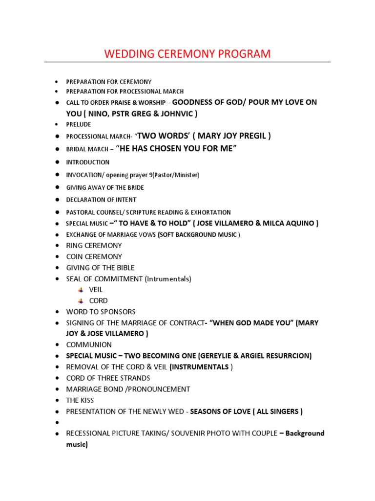 Wedding Ceremony Program | PDF
