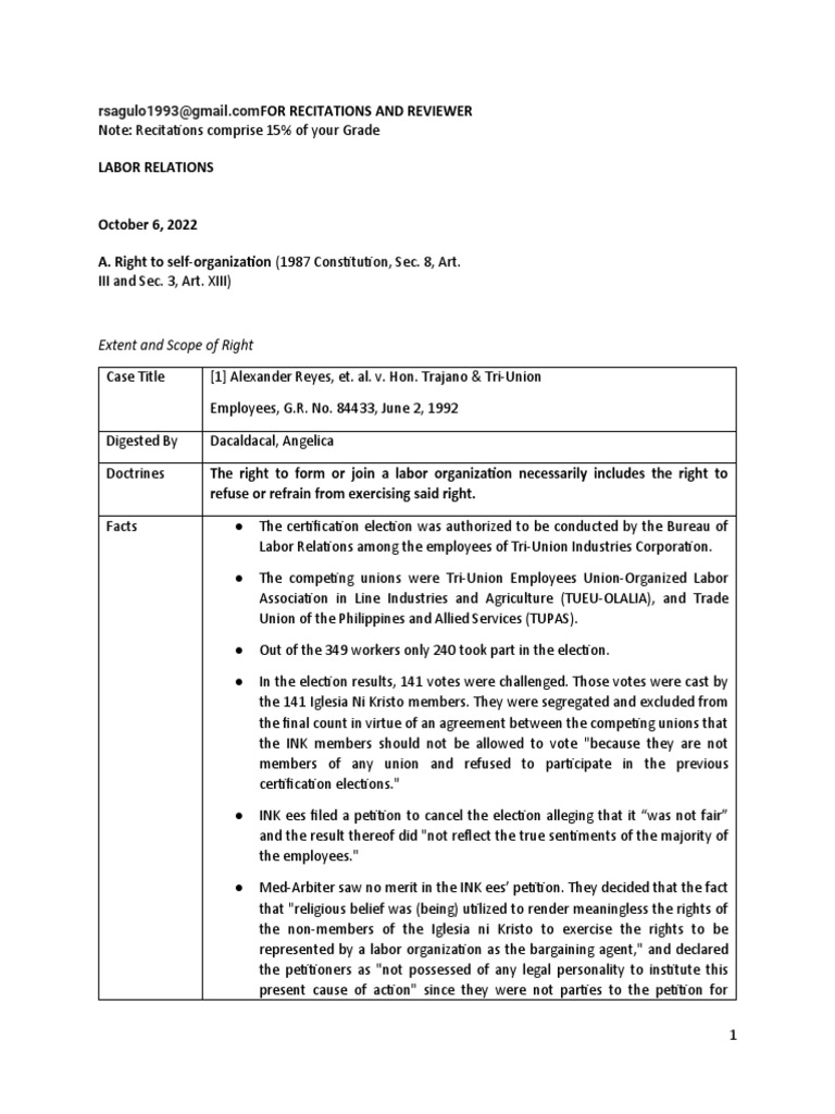 Labor 2 Case Digests | PDF | Collective Bargaining | Employment