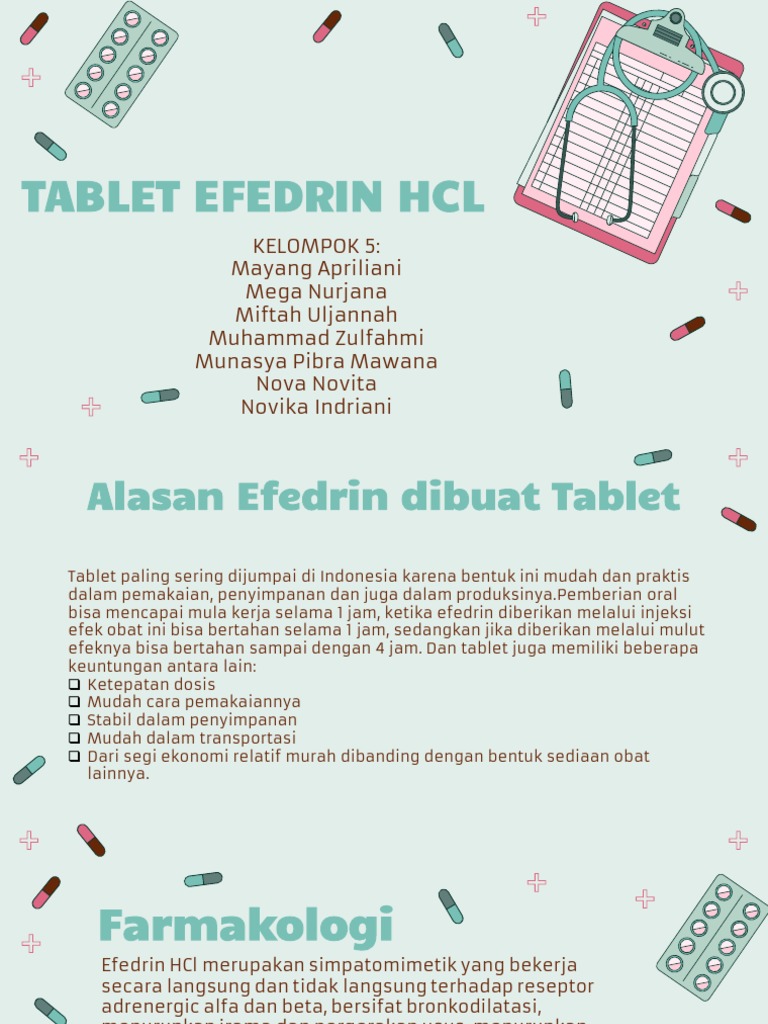 Formulasi dan Dosis Tablet Efedrin HCl | PDF