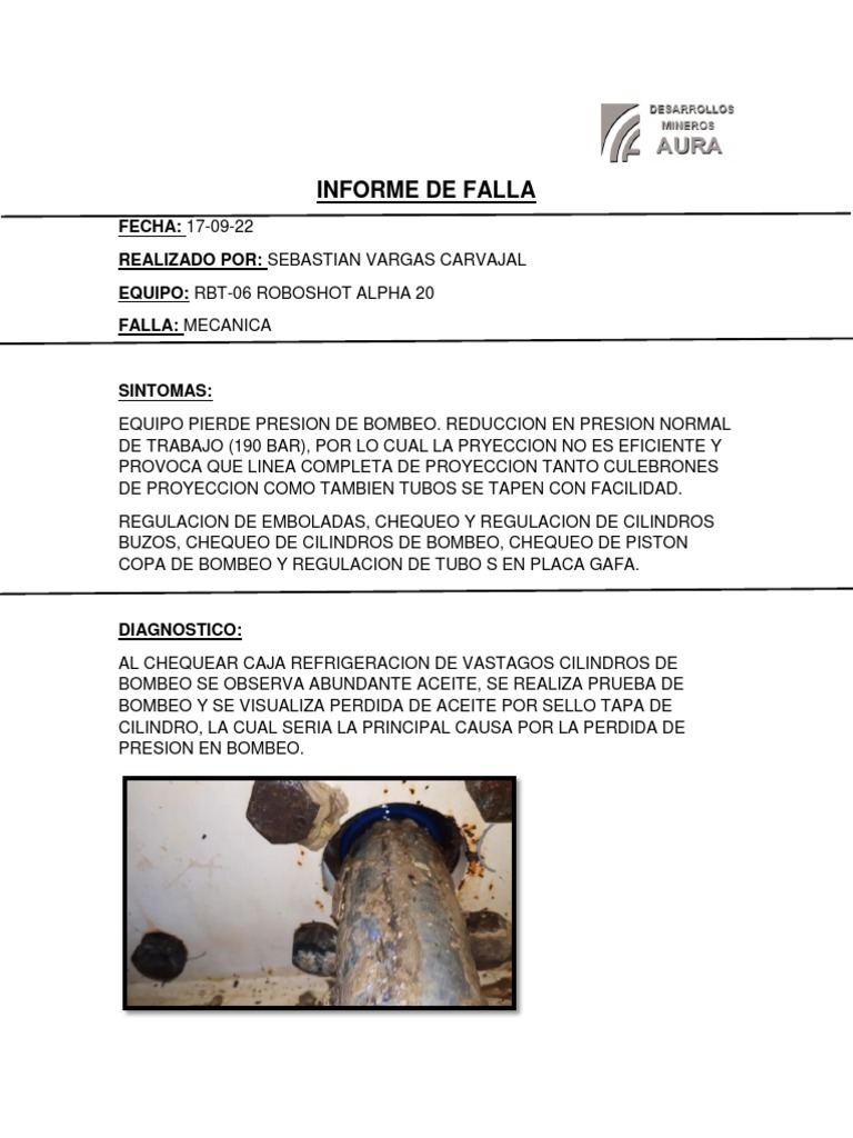 Informe de Falla RBT-06 | PDF