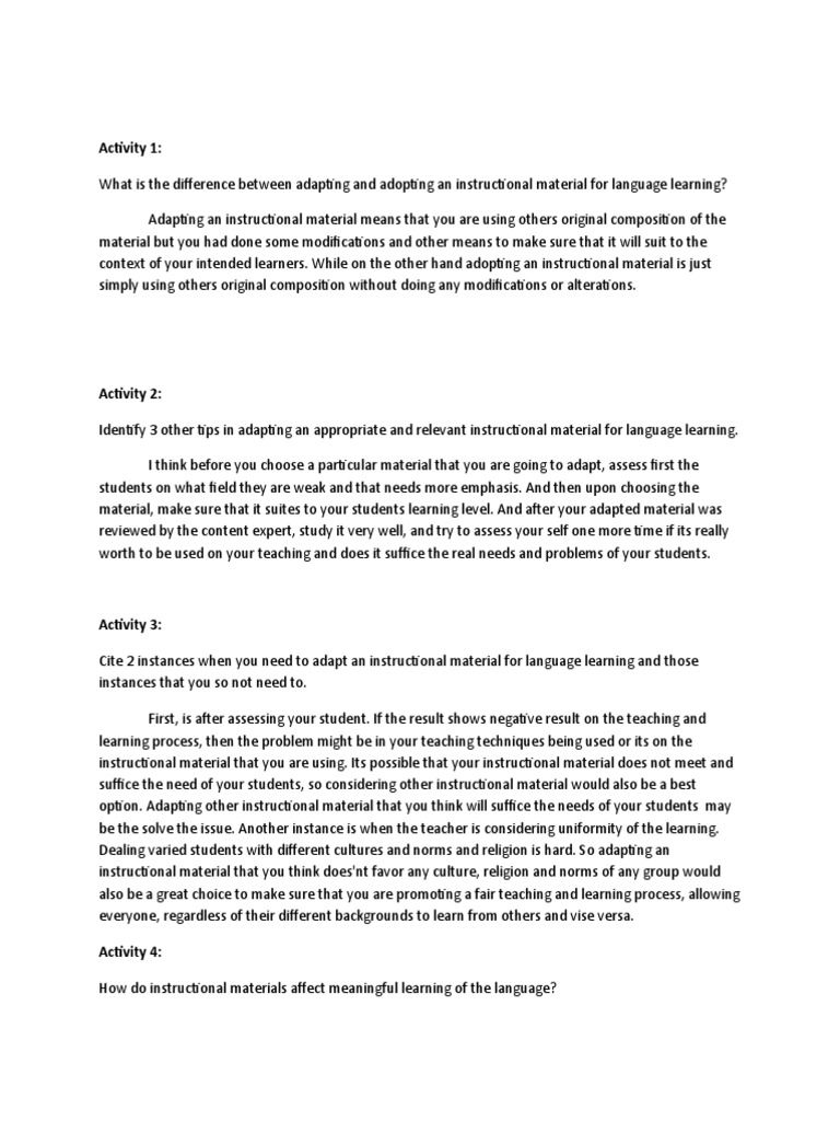 ELE 101 Assignment 3 | PDF | Teaching Method | Learning