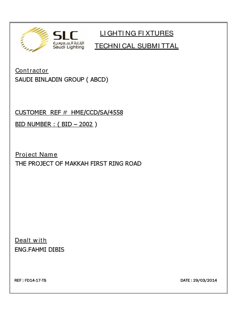 Techncial Submittal For Lighting Fixtures - 1ST Ring Road | PDF | Electrical Wiring | Fuse ...