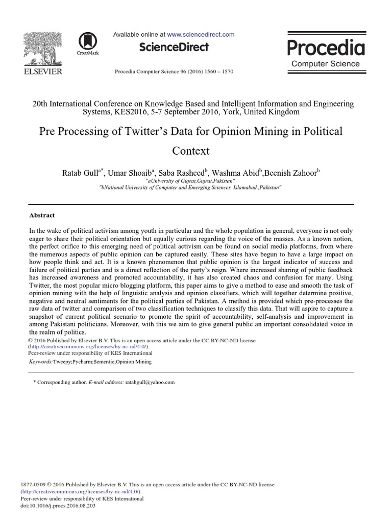 Pre Processing of Twitter's Data For Opinion Mining in Political ...