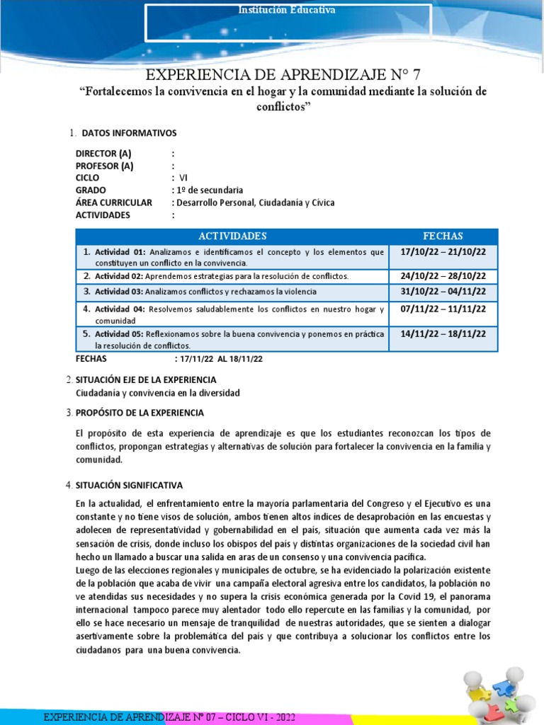 A-2° DPCC - Eda 7 - 2022 | PDF | Aprendizaje | Familia