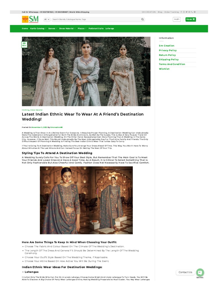Latest Indian Ethnic Wear To Wear at A Friend's Destination Wedding ...