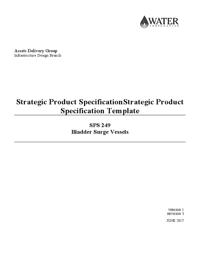 SPS249 Bladder Surge Vessels | PDF | Specification (Technical Standard) | Pipe (Fluid Conveyance)