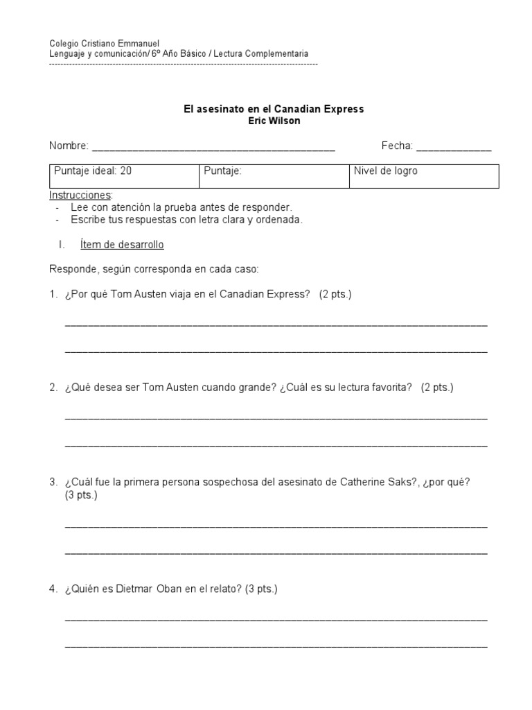 Asesinato en El Canadian Express | PDF