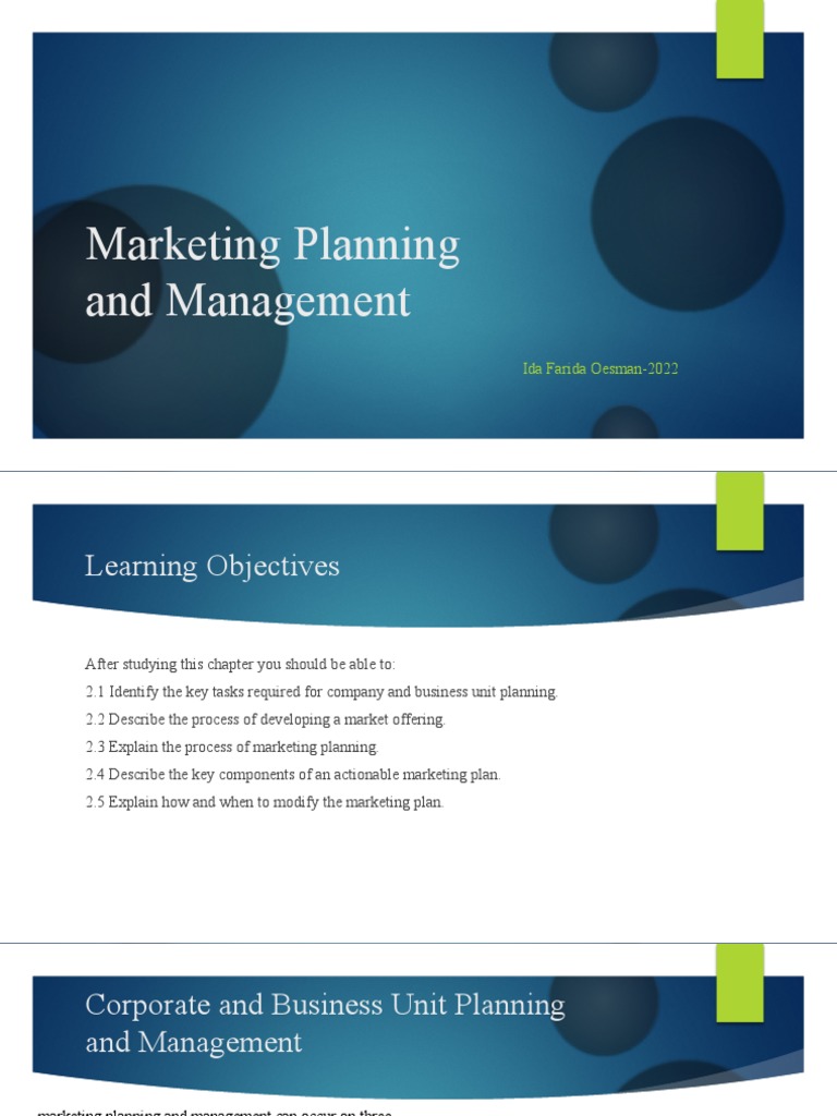 Ch.2 Marketing Planning | PDF | Marketing | Strategic Management