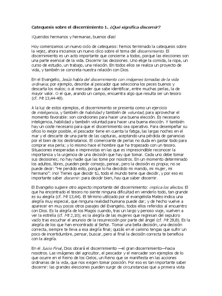 Discernimiento. Francisco. 1 | PDF | Amor | Jesús