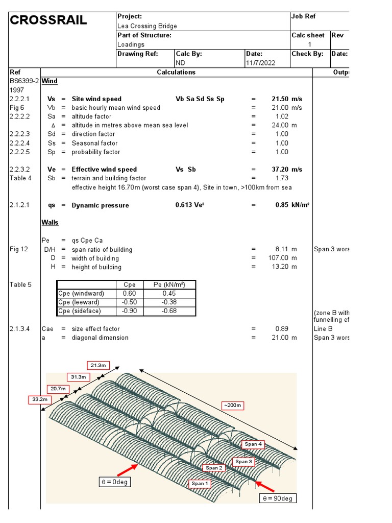 Wind Load Calculation Spreadsheet | PDF | Windward And Leeward | Earth ...
