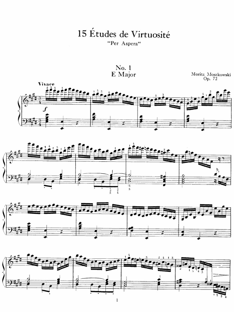 Moritz - Moszkowski - 15 - Etudes - de - Virtuosite, - Op - 72 | PDF