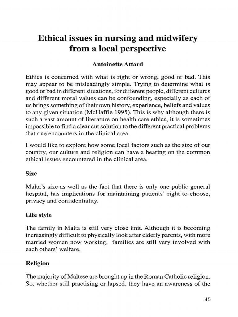 Ethical Issues in Nursing and Midwifery | PDF | Confidentiality | Nursing