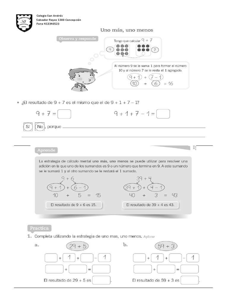 Matemática 2° - Fichas - ESTRATEGIAS DE CALCULO MENTAL | PDF