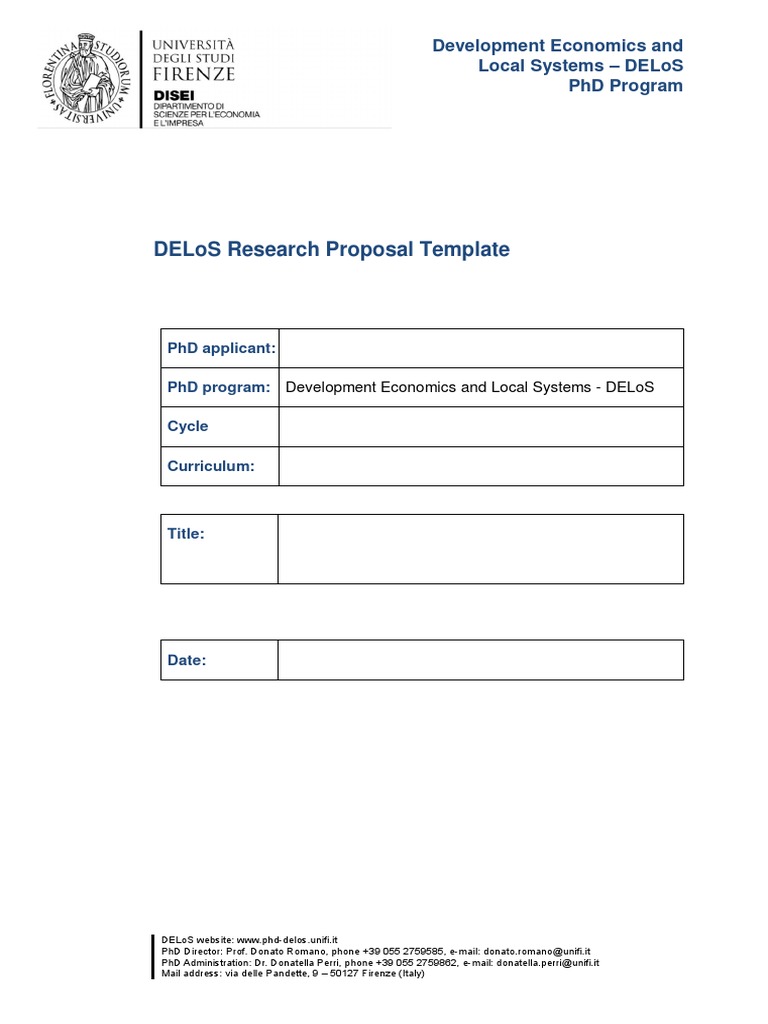 PHD Research Proposal Form | PDF | Doctor Of Philosophy | Economics