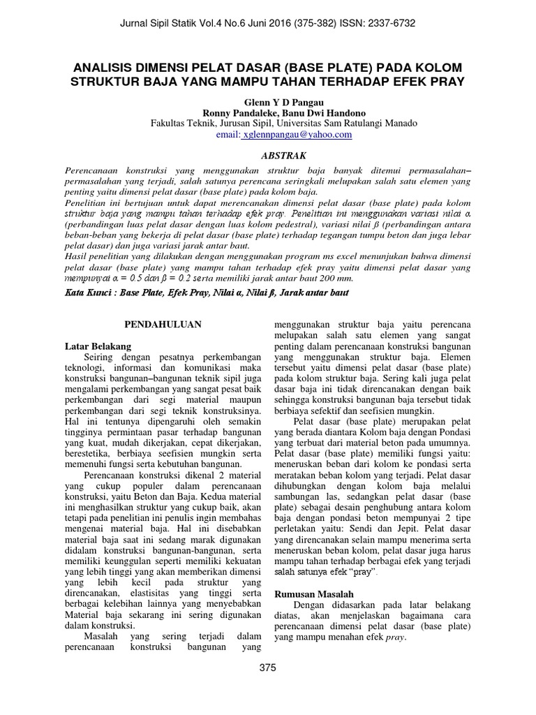 Adoc - Pub Analisis Dimensi Pelat Dasar Base Plate Pada Kolom | PDF