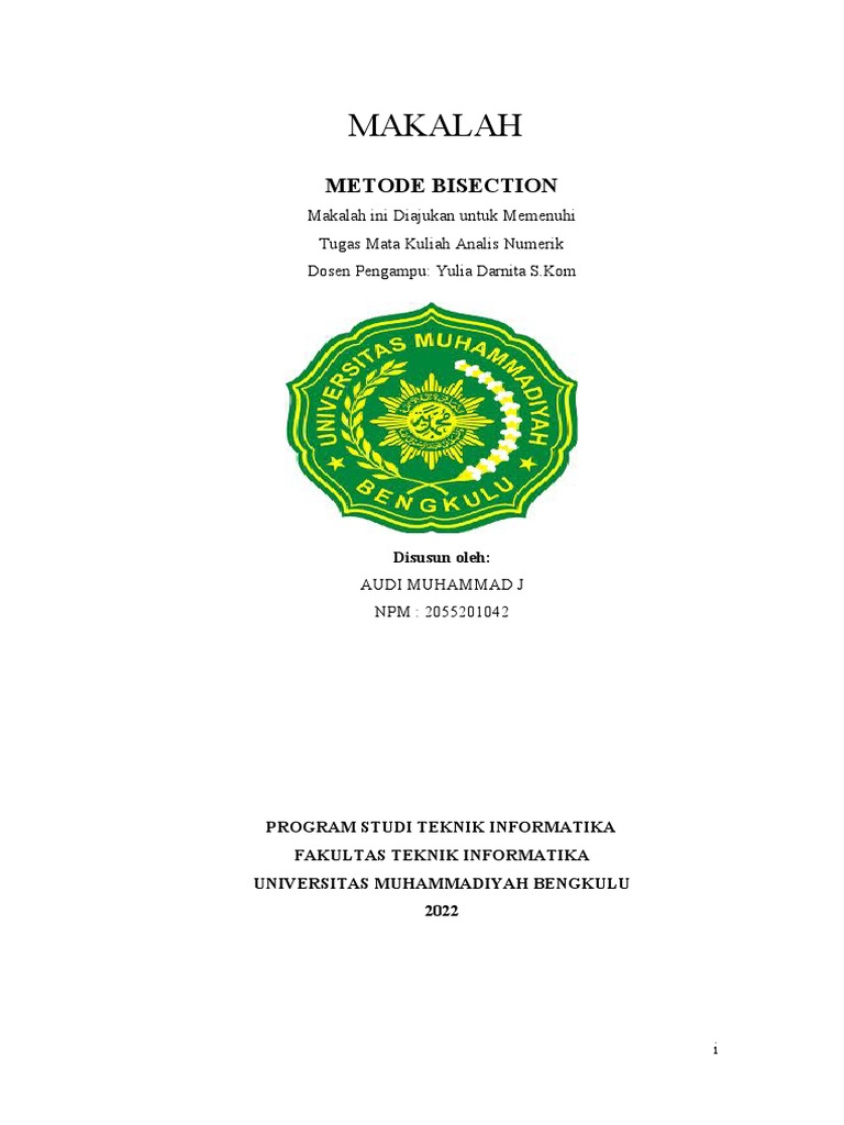 Makalah Metode Bisection Word Pdf