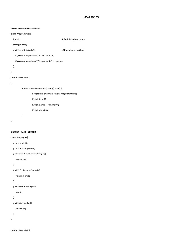 Java Oops Pdf Constructor Object Oriented Programming Programming 
