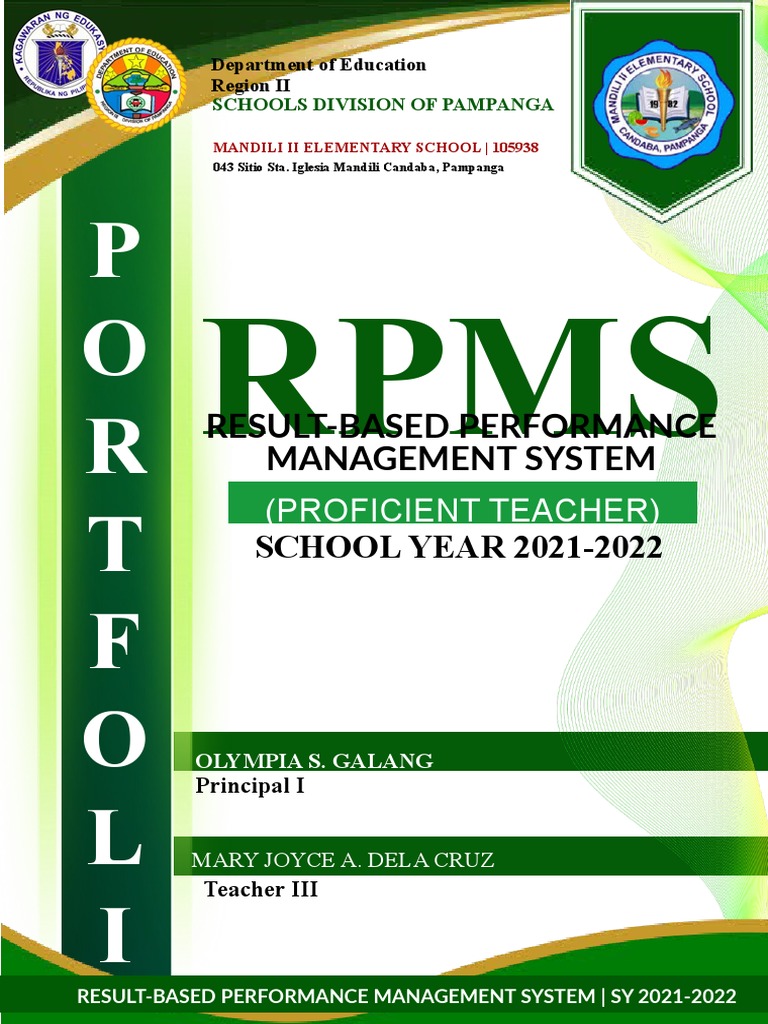 Mjad Rpms Portfolio 2021 2022 Mand2es | PDF | Learning | Lesson Plan