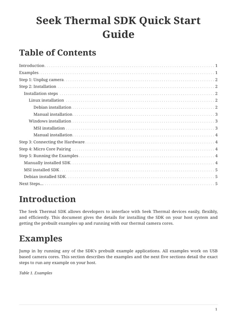 Seek Thermal SDK Quick Start Guide | PDF | Device Driver | Information Technology Management