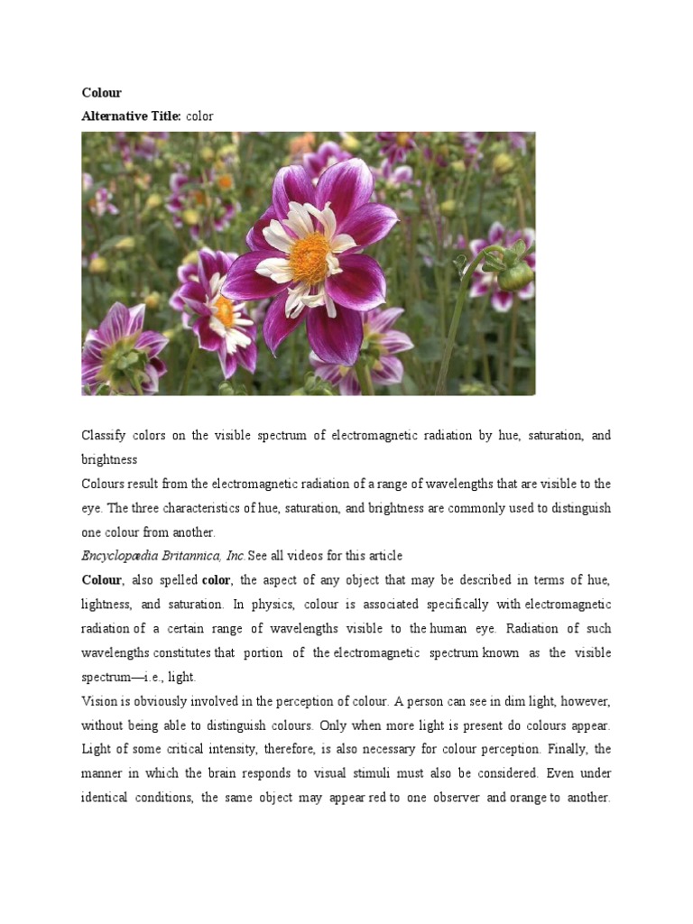 Colour | PDF | Color | Electromagnetic Spectrum